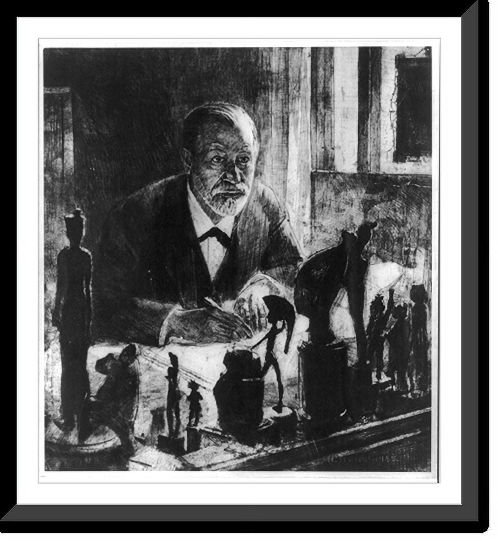 Historic Framed Print, [Sigmund Freud, head and shoulders, facing right ...