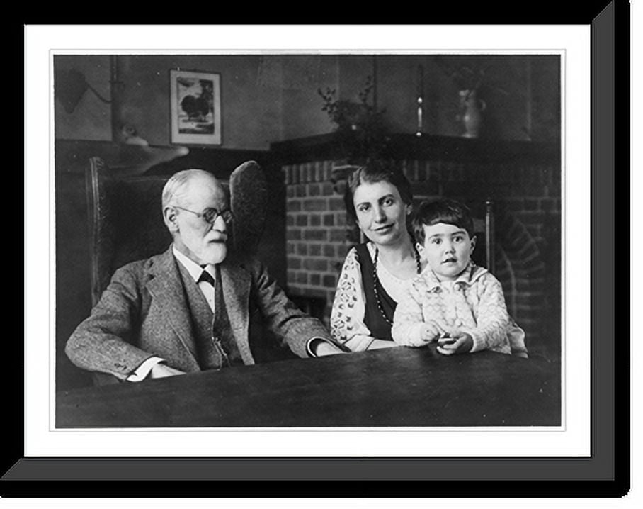 Historic Framed Print, [Sigmund Freud, his daughter Anna, and his ...