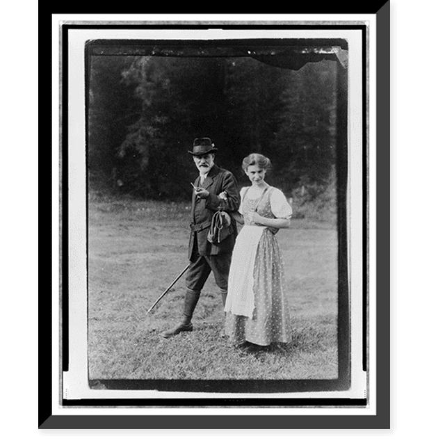 Historic Framed Print, [Sigmund Freud walking with his daughter, Anna ...