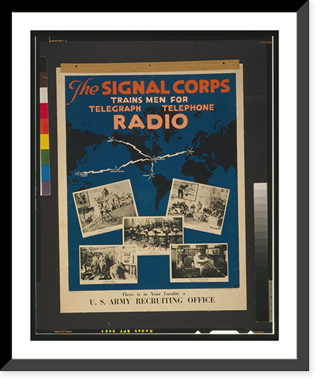Historic Framed Print, The Signal Corps trains men for telegraph ...