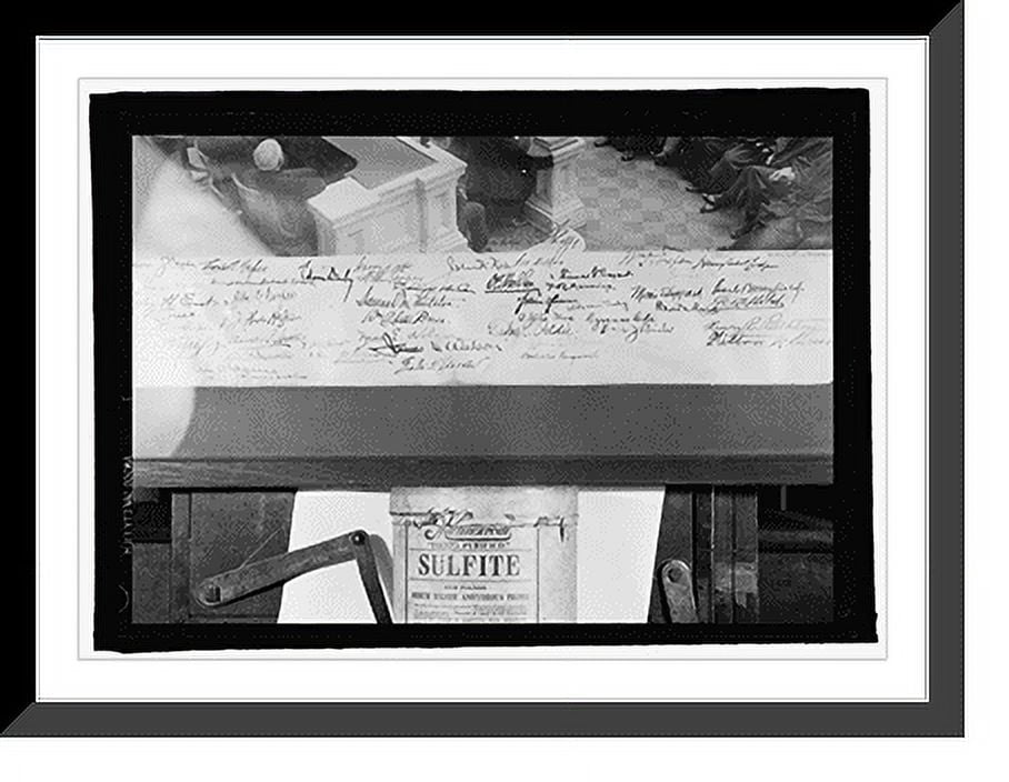 Historic Framed Print, [Signatures (below Congress view), Washington, D ...