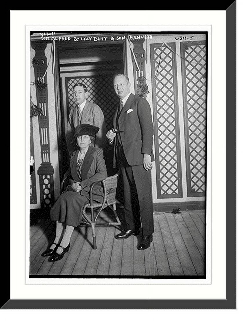 Historic Framed Print, Sir Alfred & Lady Butt & son Kenneth, 17-7/8" x ...