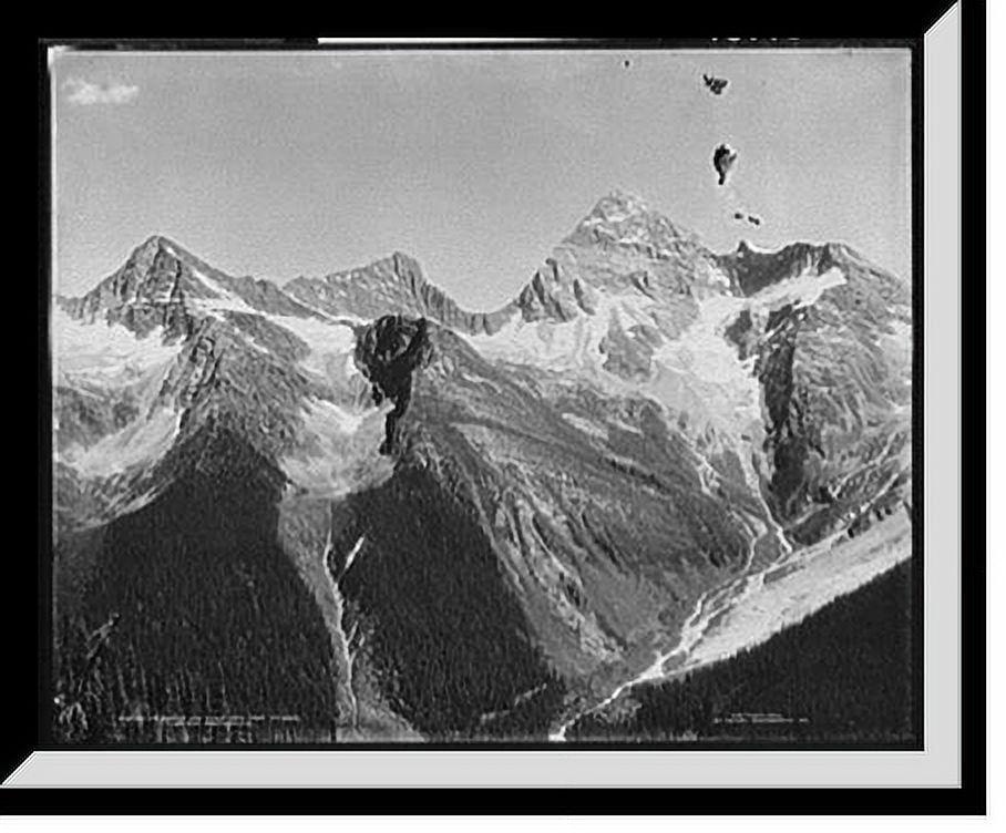Historic Framed Print, Sir Donald & Eagle Peaks from Mt. Abbot, Selkirk ...