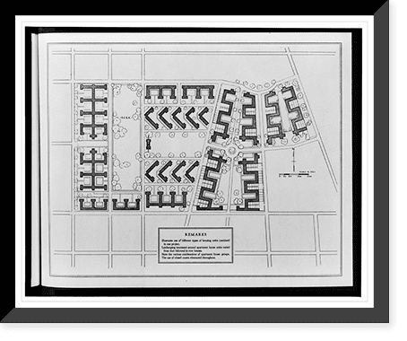 Historic Framed Print, [Site plan for low-rent housing], 17-7/8" x 21-7 ...