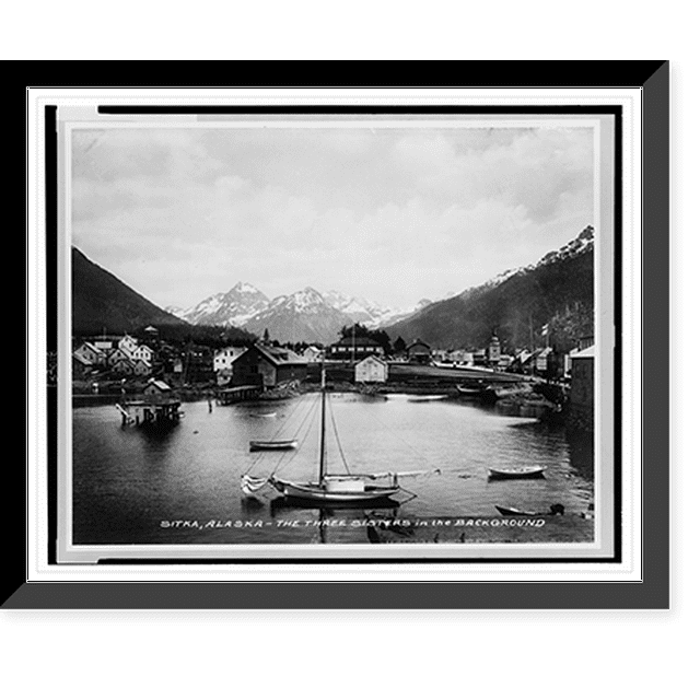 Historic Framed Print, Sitka, Alaska - The Three Sisters in the ...