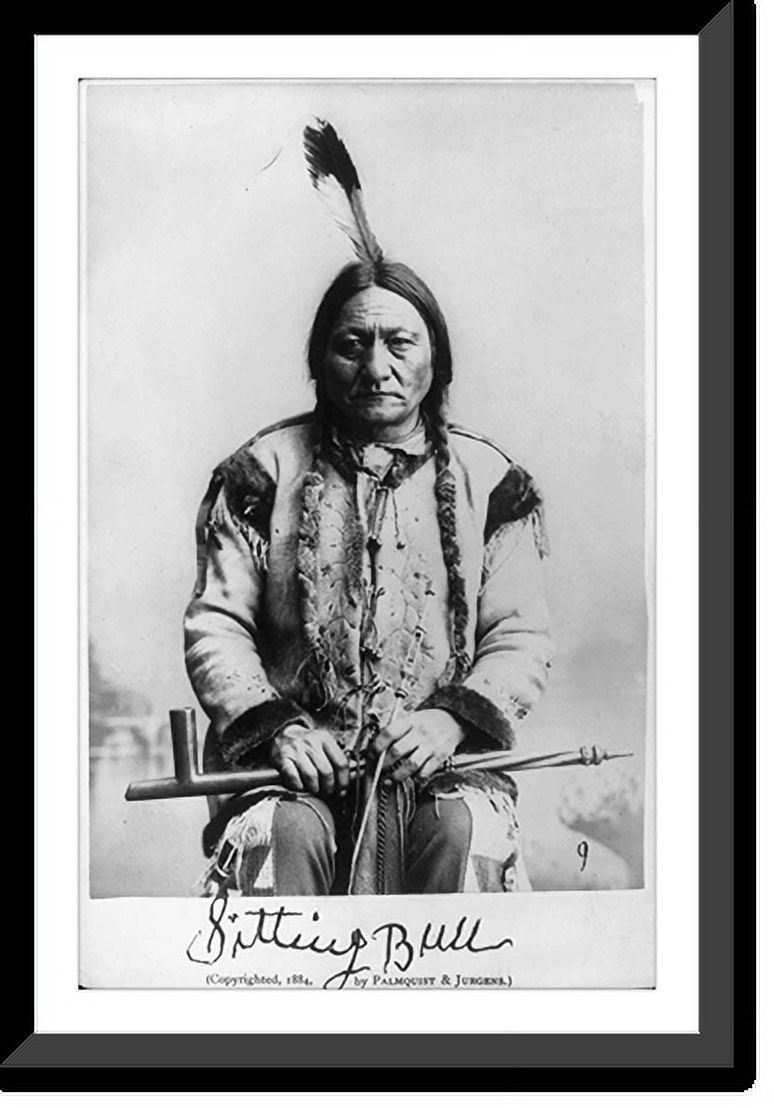 Historic Framed Print, Sitting Bull and nephew, One Bull, 17-7/8" x 21 ...