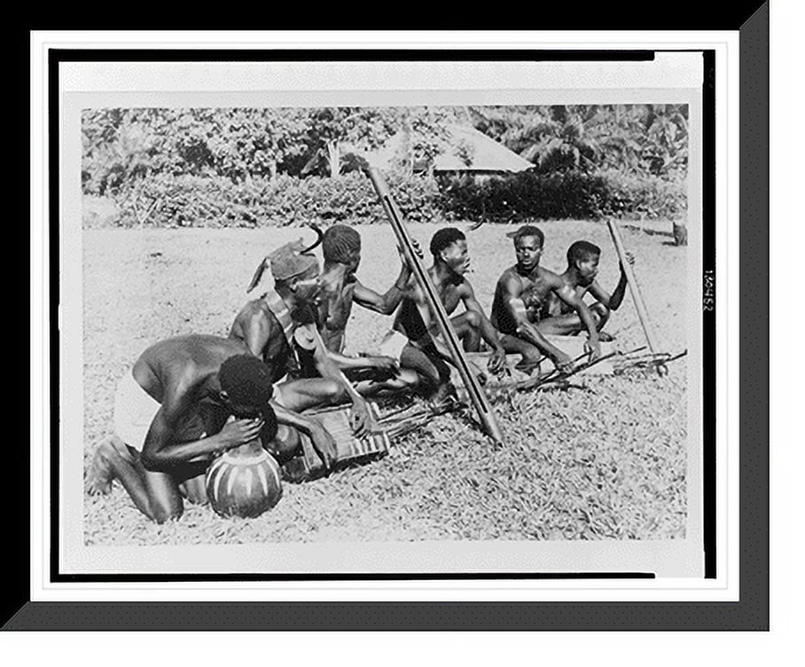 Historic Framed Print, [Six Mongo tribesmen playing musical instruments ...