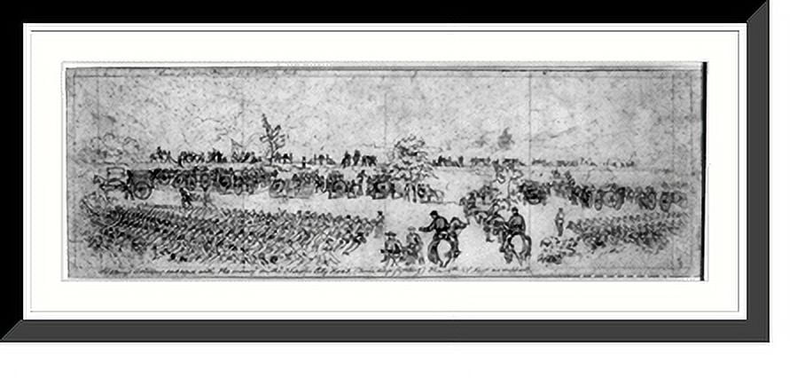 Historic Framed Print, Slocum's Artillery engaged with the enemy on the ...