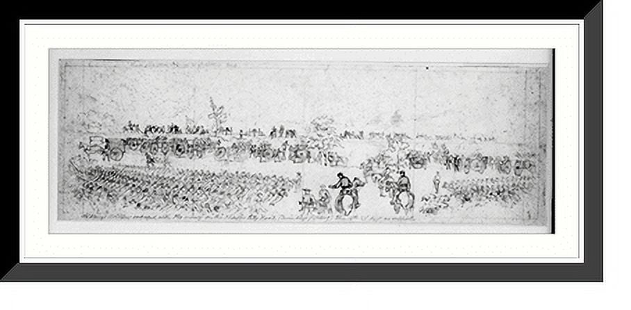 Historic Framed Print, Slocum's Artillery engaged with the enemy on the ...