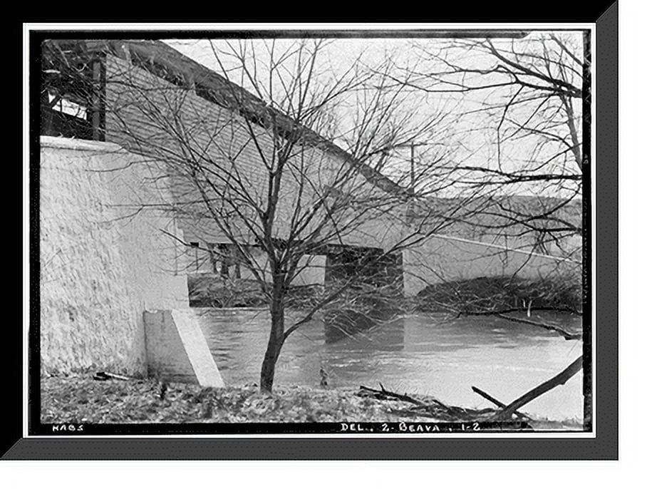 Historic Framed Print, Smith's Covered Bridge, Beaver Valley, spanning ...
