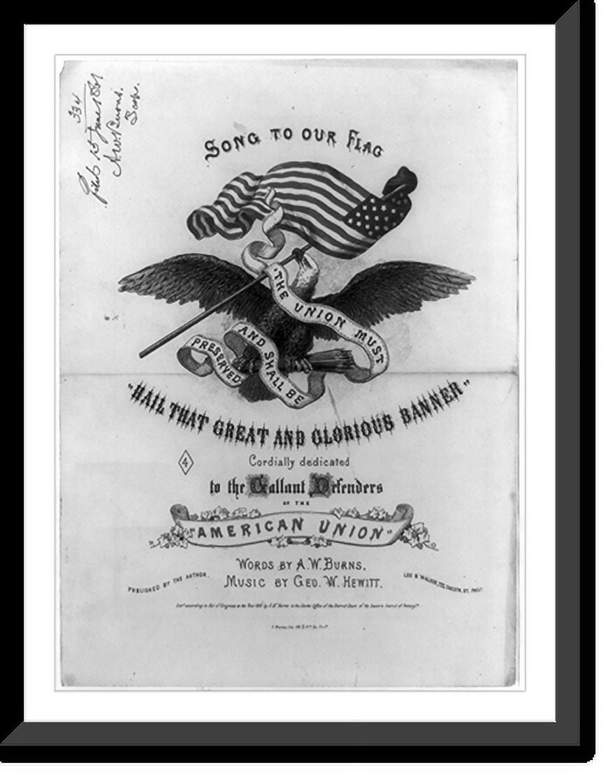 Historic Framed Print, Song to our flag - Hail That Great and Glorious ...