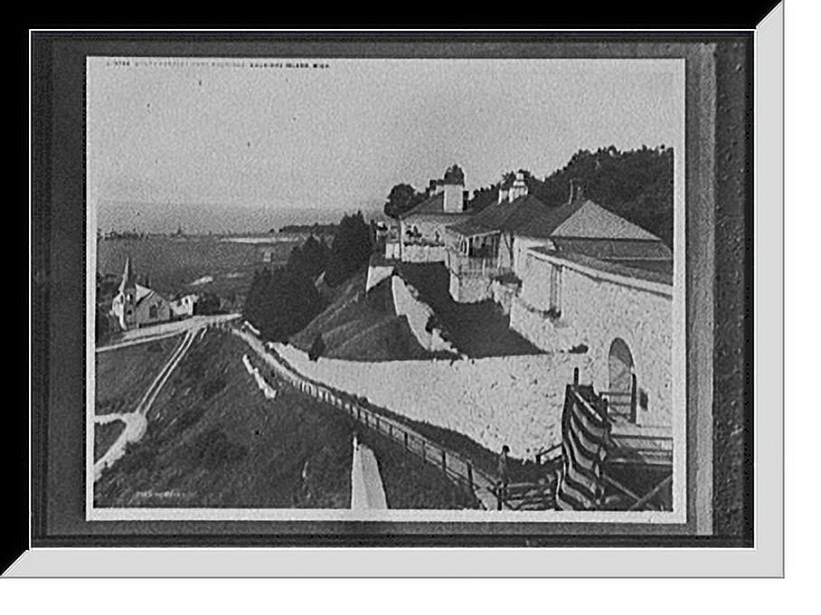 Historic Framed Print, South parapet, Fort Mackinac, Mackinac Island ...