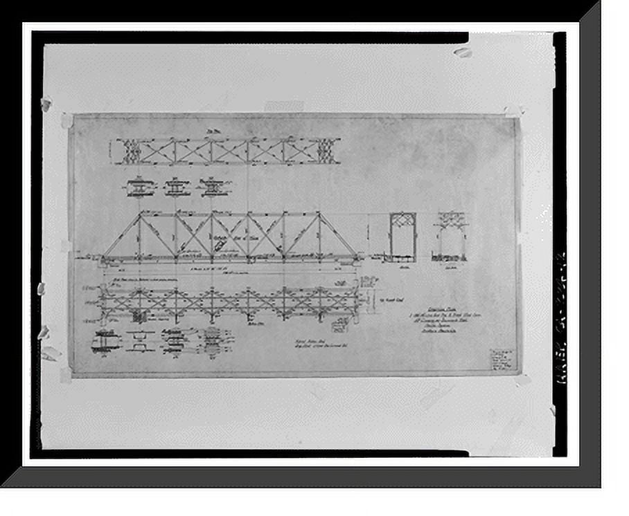 Historic Framed Print, Southern Pacific Railroad Shasta Route, Bridge No. 324.99, Milepost 324. ...