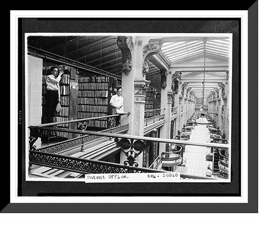 Historic Framed Print, [Stacks of documents in Patent Office ...