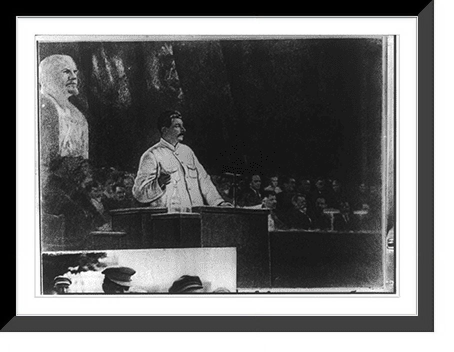 Historic Framed Print, [Stalin addressing 16th meeting of the Bolshevik ...