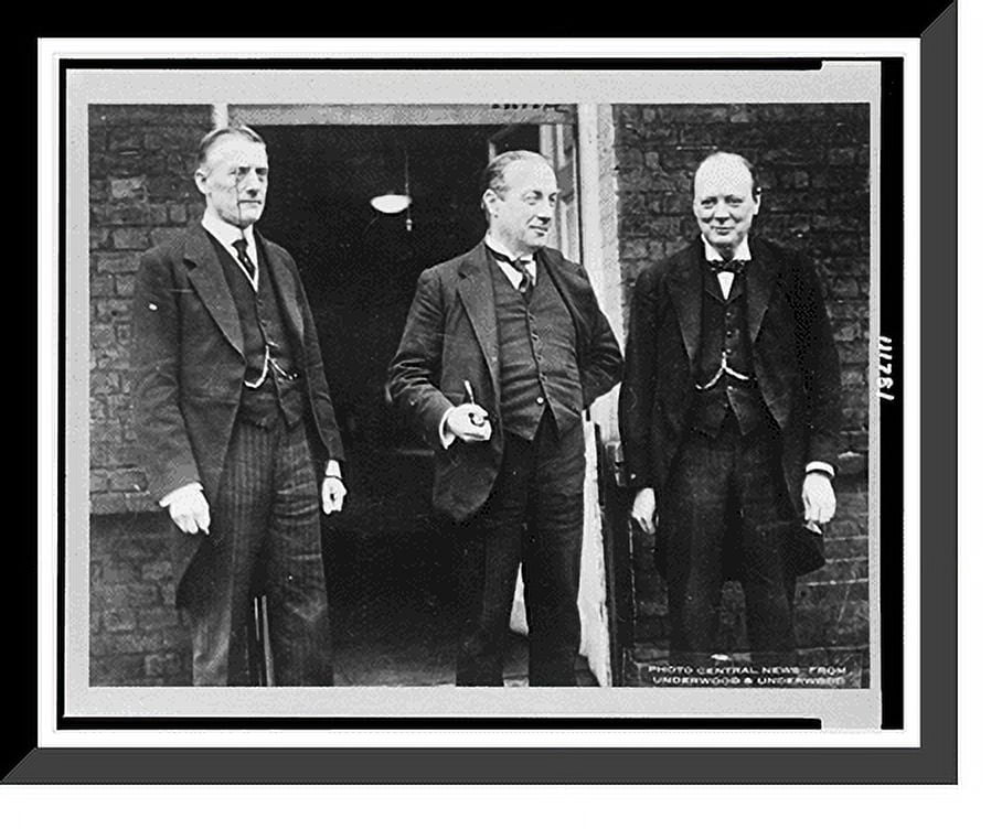 Historic Framed Print, [Standing, left to right: Mr. Austen Chamberlain ...