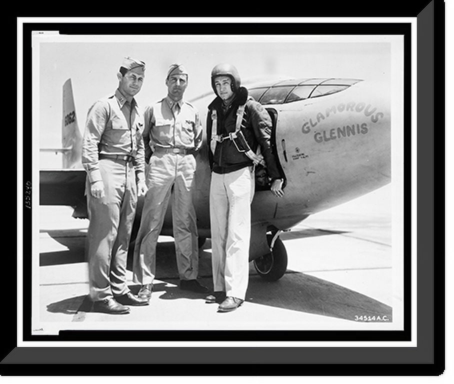 Historic Framed Print, Standing left to right alongside of Bell XS-1 ...