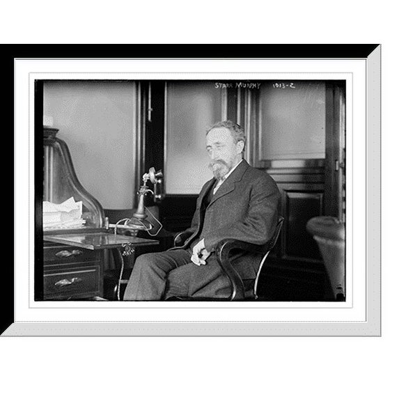 Historic Framed Print, Starr Murphy seated at desk with telephone, 17-7 ...