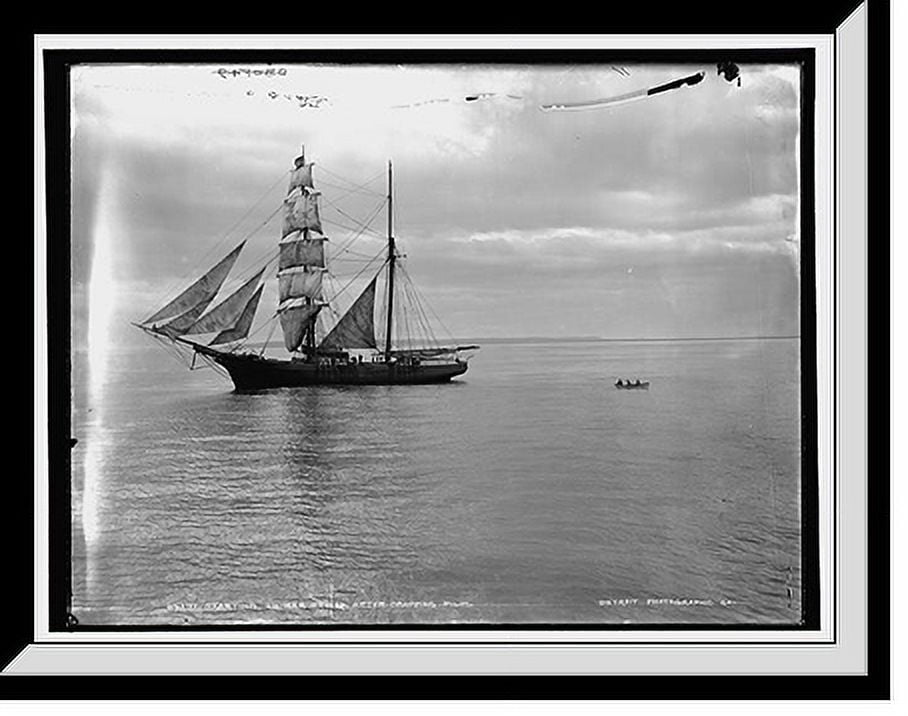 Historic Framed Print, Starting on her cruise after dropping pilot - 2 ...