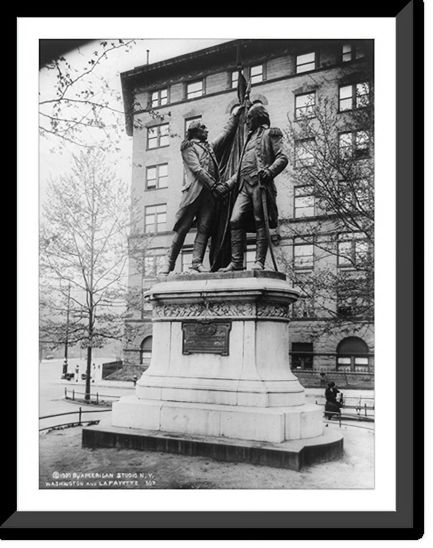 Historic Framed Print, [Statue of George Washington and Lafayette ...