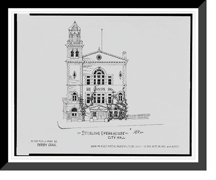 Historic Framed Print, [Sterling Opera House and city hall, by the ...