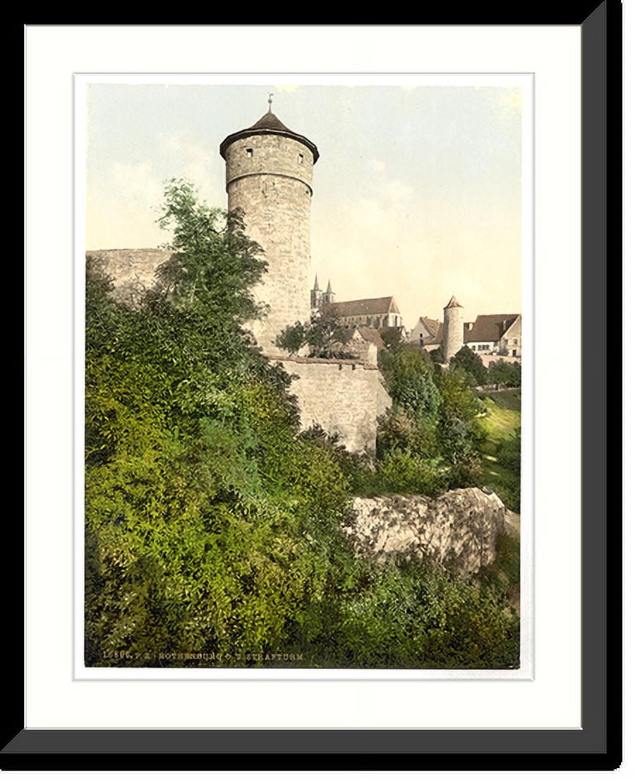 Historic Framed Print, Straft Tower Rothenburg (i.e. ob der Tauber ...