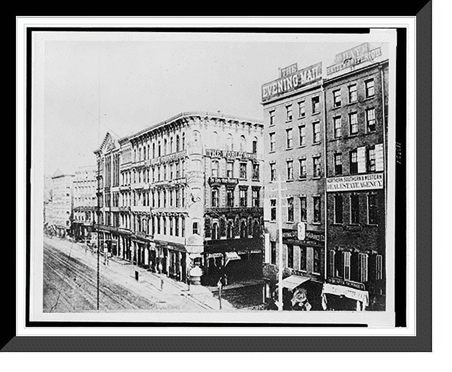 Historic Framed Print, [Street scene showing The World" newspaper ...