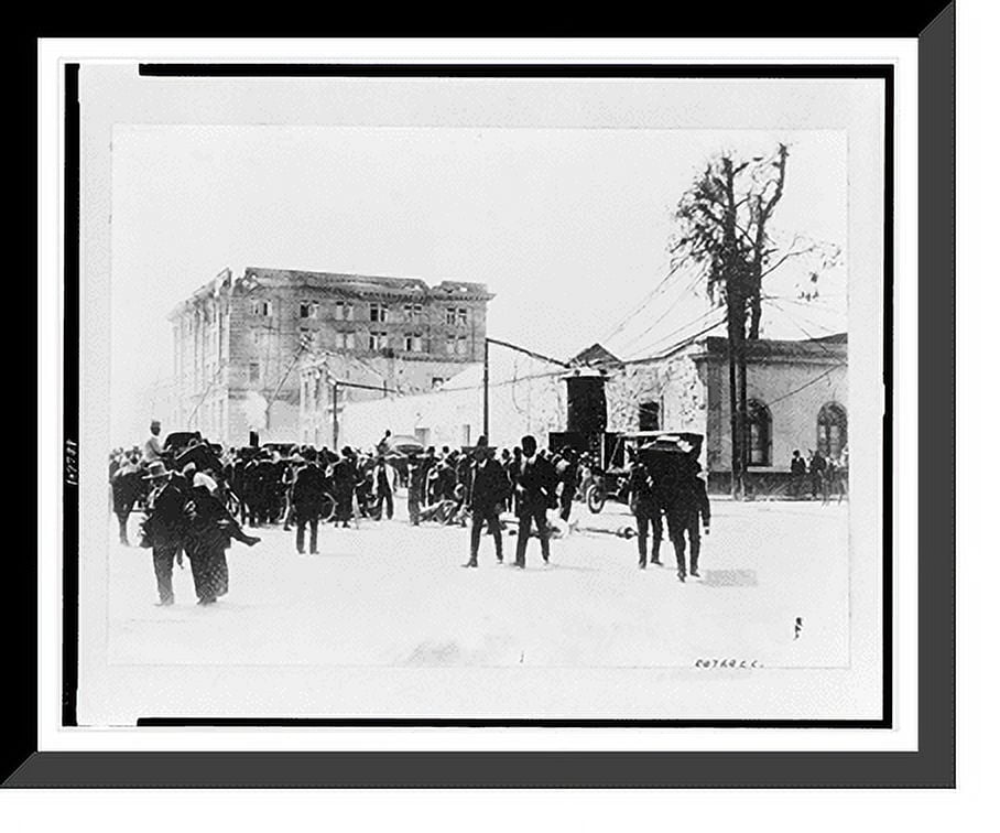Historic Framed Print, [Street view in Mexico City during the Tragic ...