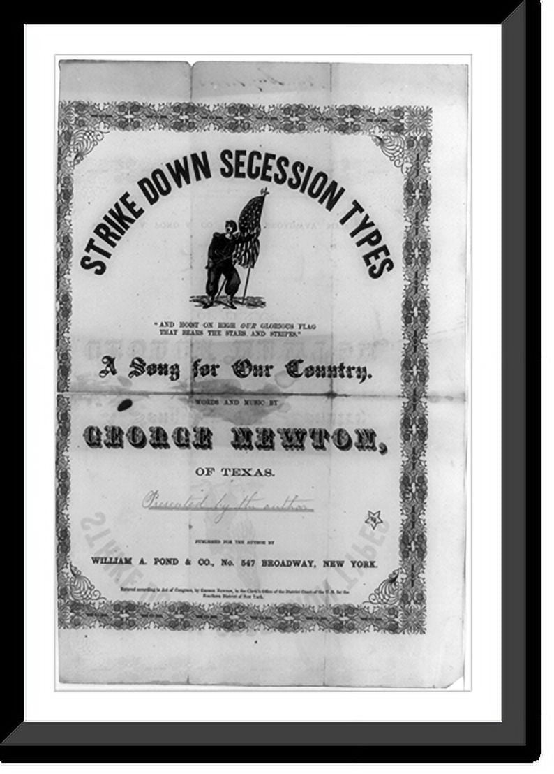 Historic Framed Print, Strike Down Secession Types, by George Newton, 17-7/8" x 21-7/8 ...