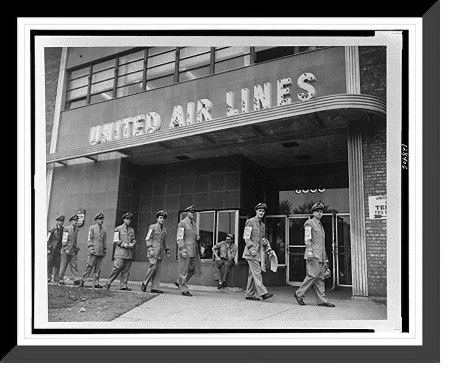 Historic Framed Print, Striking pilots picket airline.Wide World., 17-7 ...