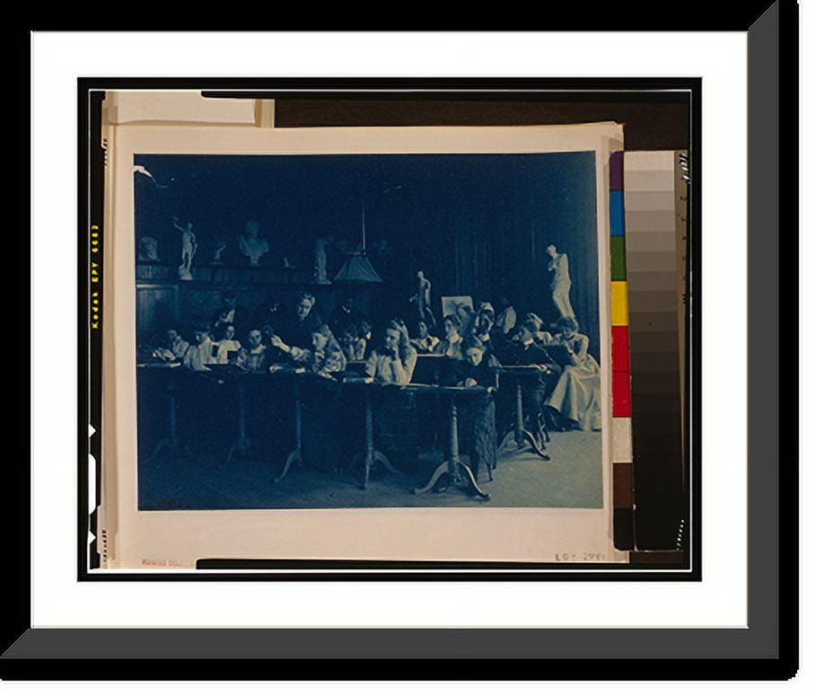Historic Framed Print, [Students in a drawing class, Western High ...