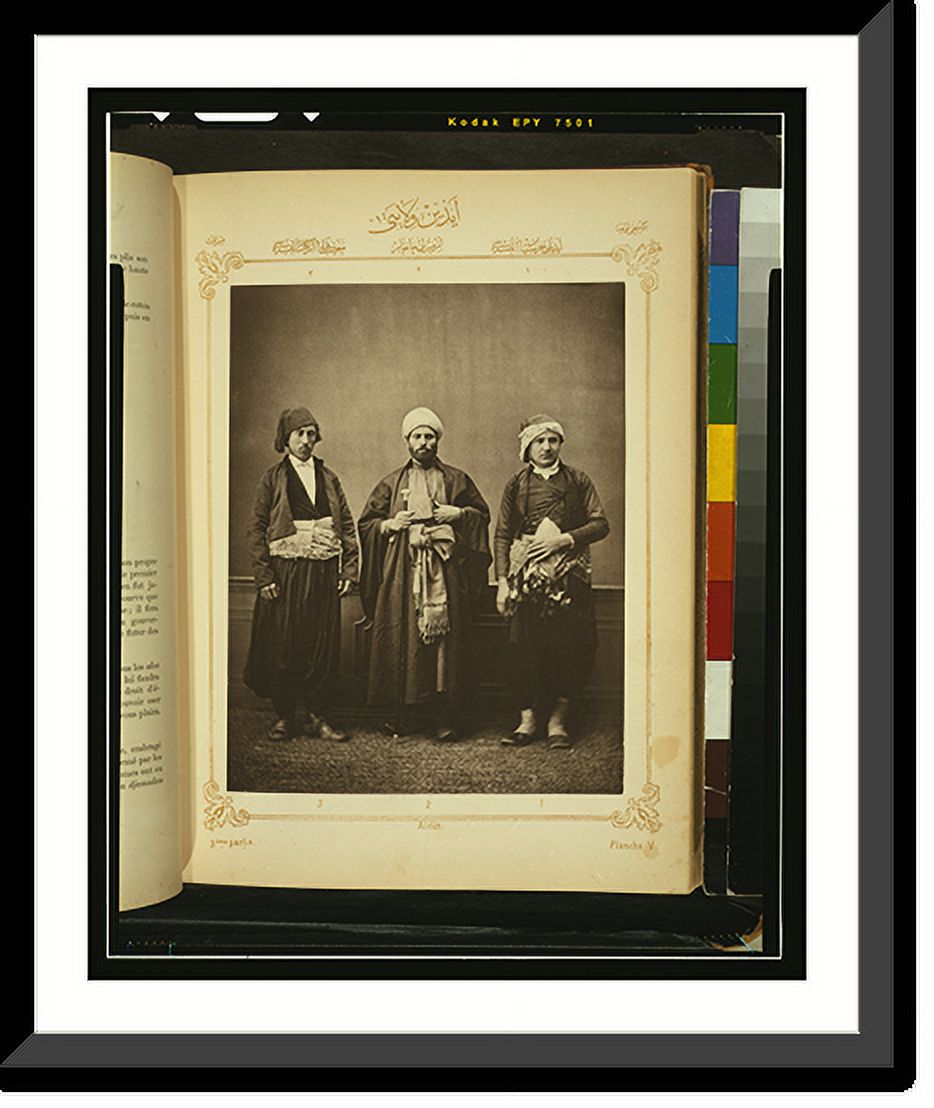 Historic Framed Print, [Studio portrait of models wearing traditional ...