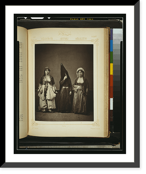 Historic Framed Print, [Studio portrait of models wearing traditional ...