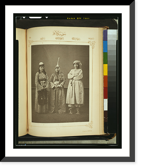 Historic Framed Print, [Studio portrait of models wearing traditional ...
