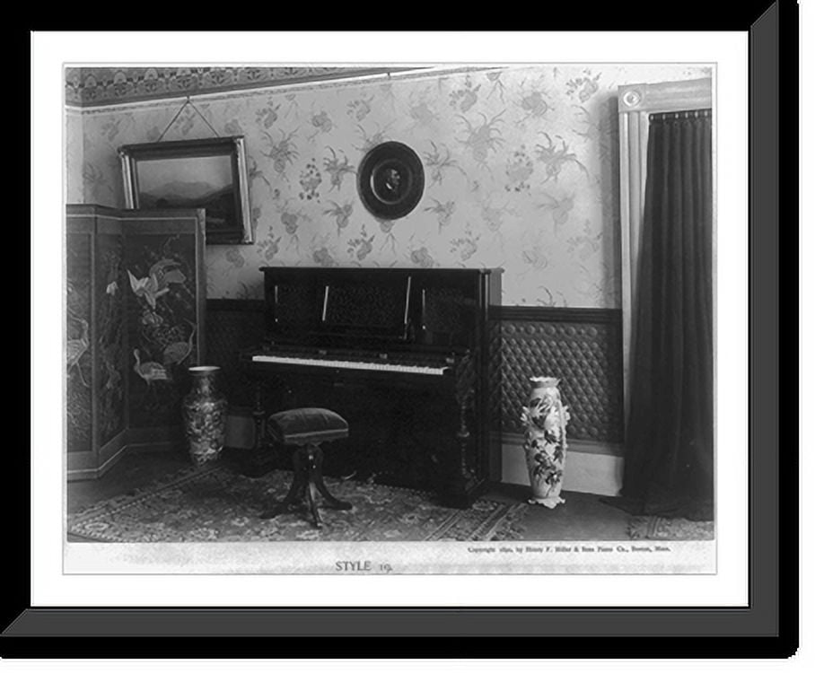 Historic Framed Print, Style 19. Upright piano-forte, designed and ...