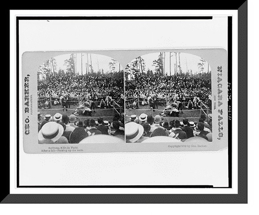 Historic Framed Print, Sullivan-Kilrain fight. After a fall - picking ...