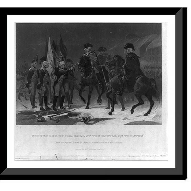 Historic Framed Print, Surrender of Col. Rall at the Battle of Trenton ...