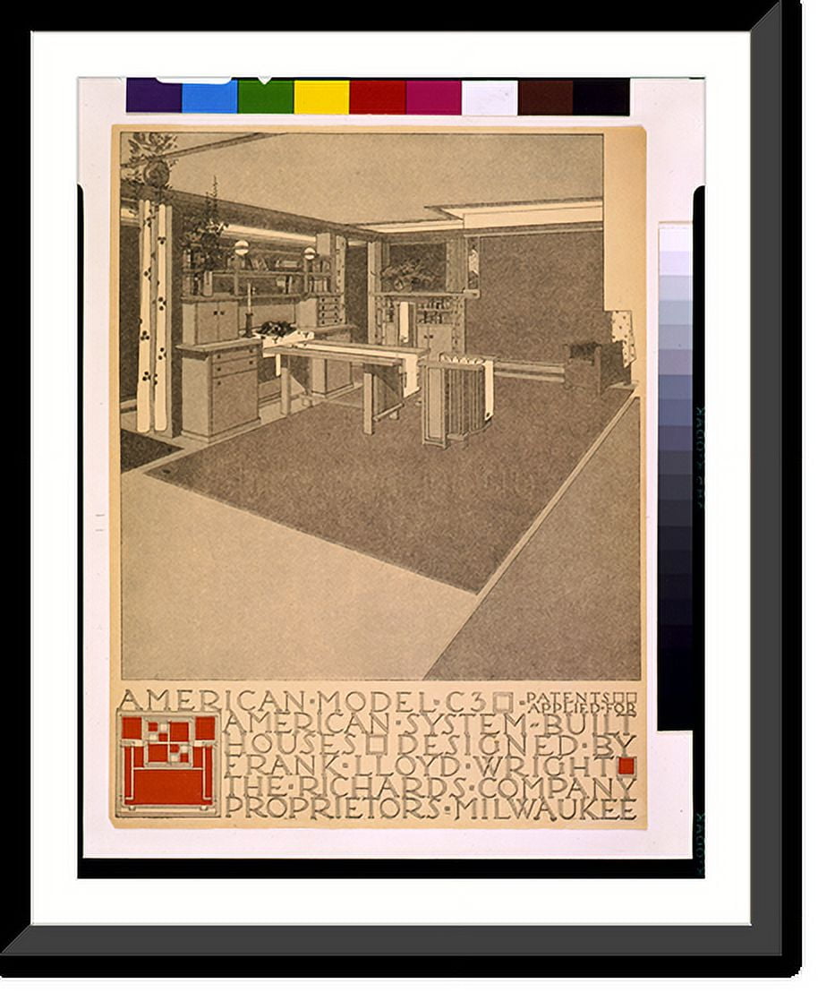 Historic Framed Print, [System of prefabricated houses (American System ...
