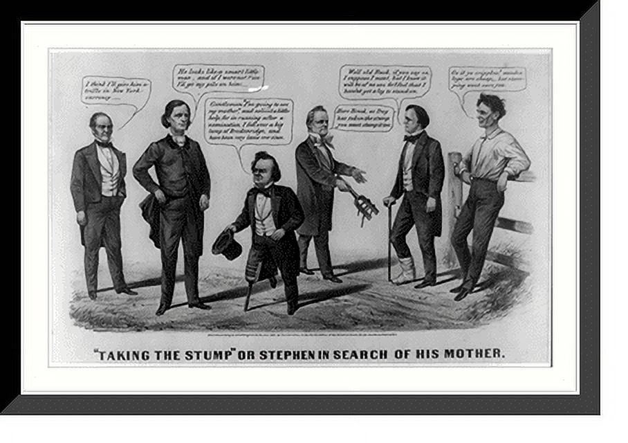 Historic Framed Print, Taking the stump" or Stephen in search of his ...