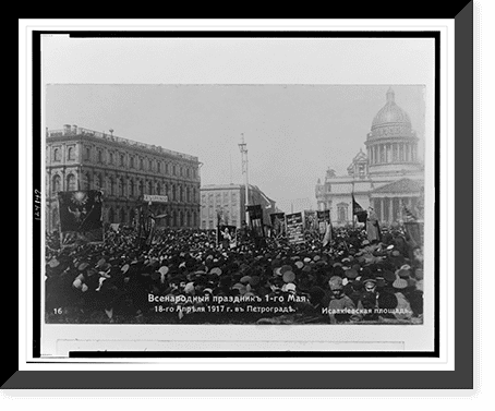 Historic Framed Print, The 1st of May celebration, Isaakievskii Square ...