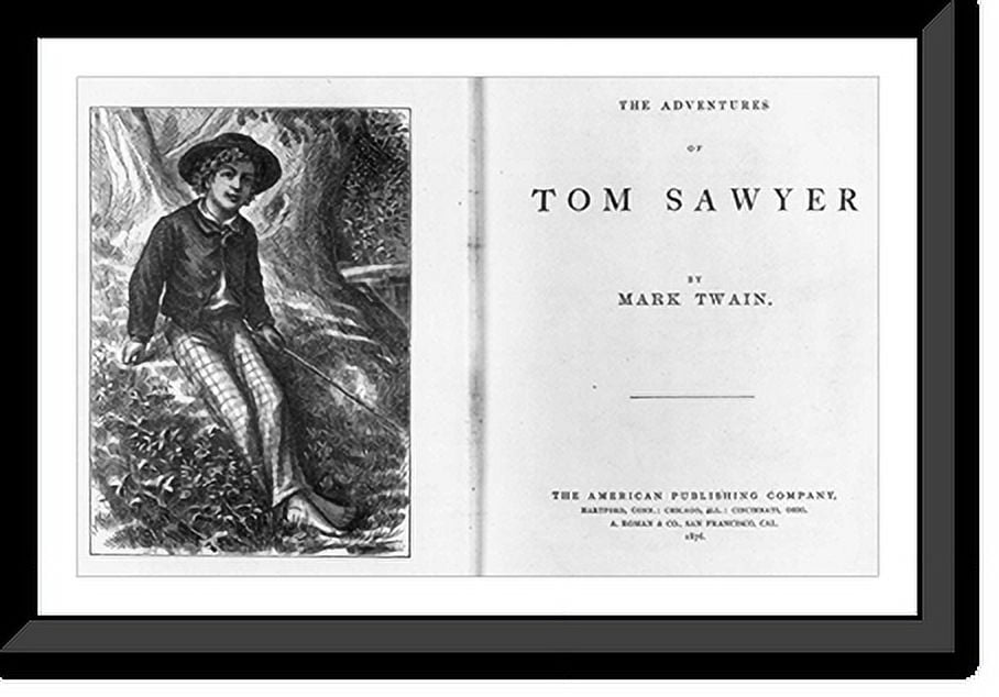 Historic Framed Print, [The Adventures of Tom Sawyer, by Mark Twain. 1876. Title page and ...