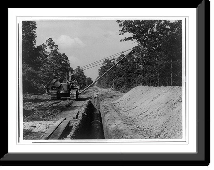 Historic Framed Print, [The Big Inch pipeline under construction: The ...