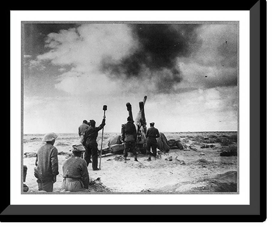 Historic Framed Print, The British offensive in Libya. Artillery ...