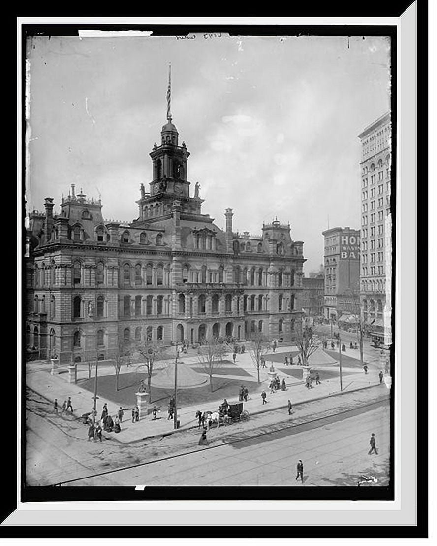 Historic Framed Print, The Campus Martius, Detroit - 4, 17-7/8" x 21-7/8" - Walmart.com