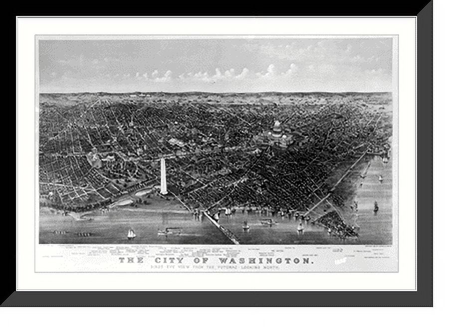 Historic Framed Print, The City of Washington Birds-Eye view from the ...