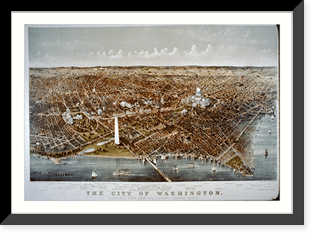 Historic Framed Print, The City of Washington Birds-Eye view from the ...