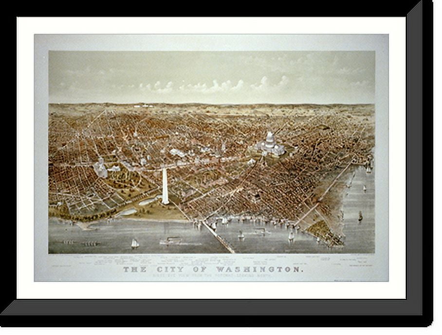 Historic Framed Print, The City of Washington Birds-Eye view from the ...