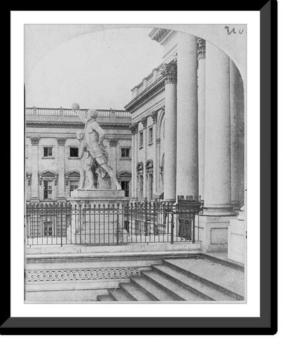 Historic Framed Print, [The Discovery, statue on the Rotunda portico ...