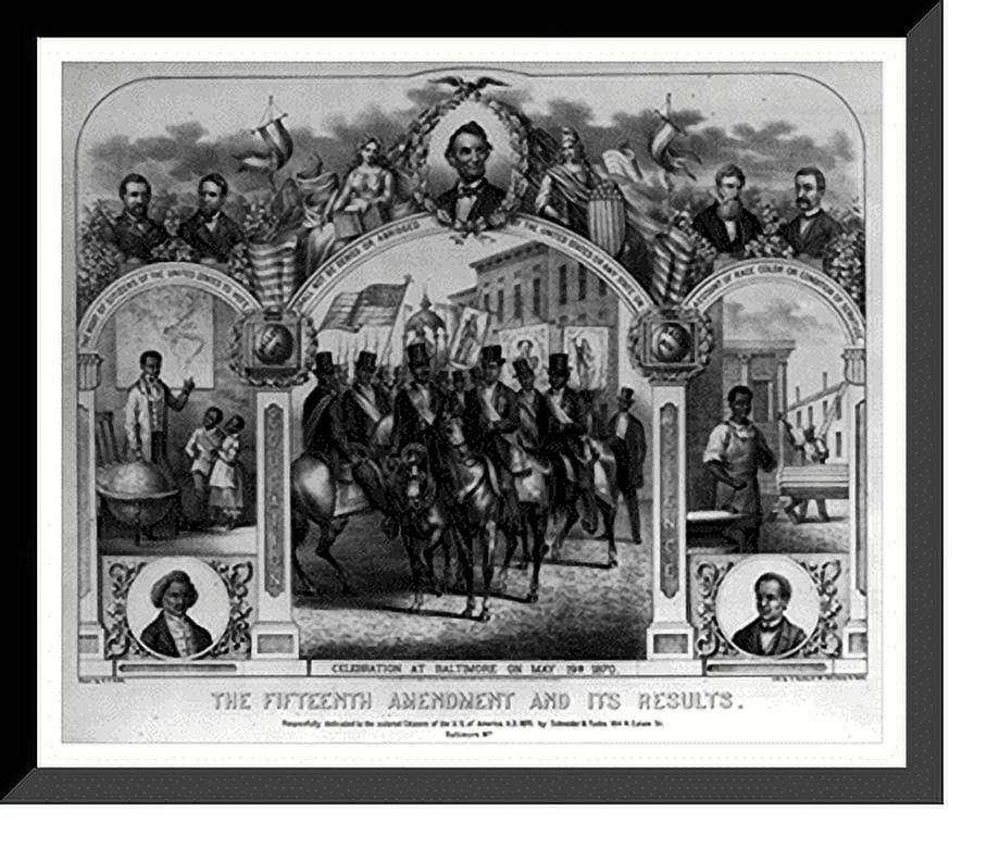 Historic Framed Print, The Fifteenth Amendment and its results.drawn by ...