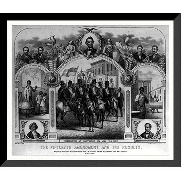 Historic Framed Print, The Fifteenth Amendment and its results.drawn by ...